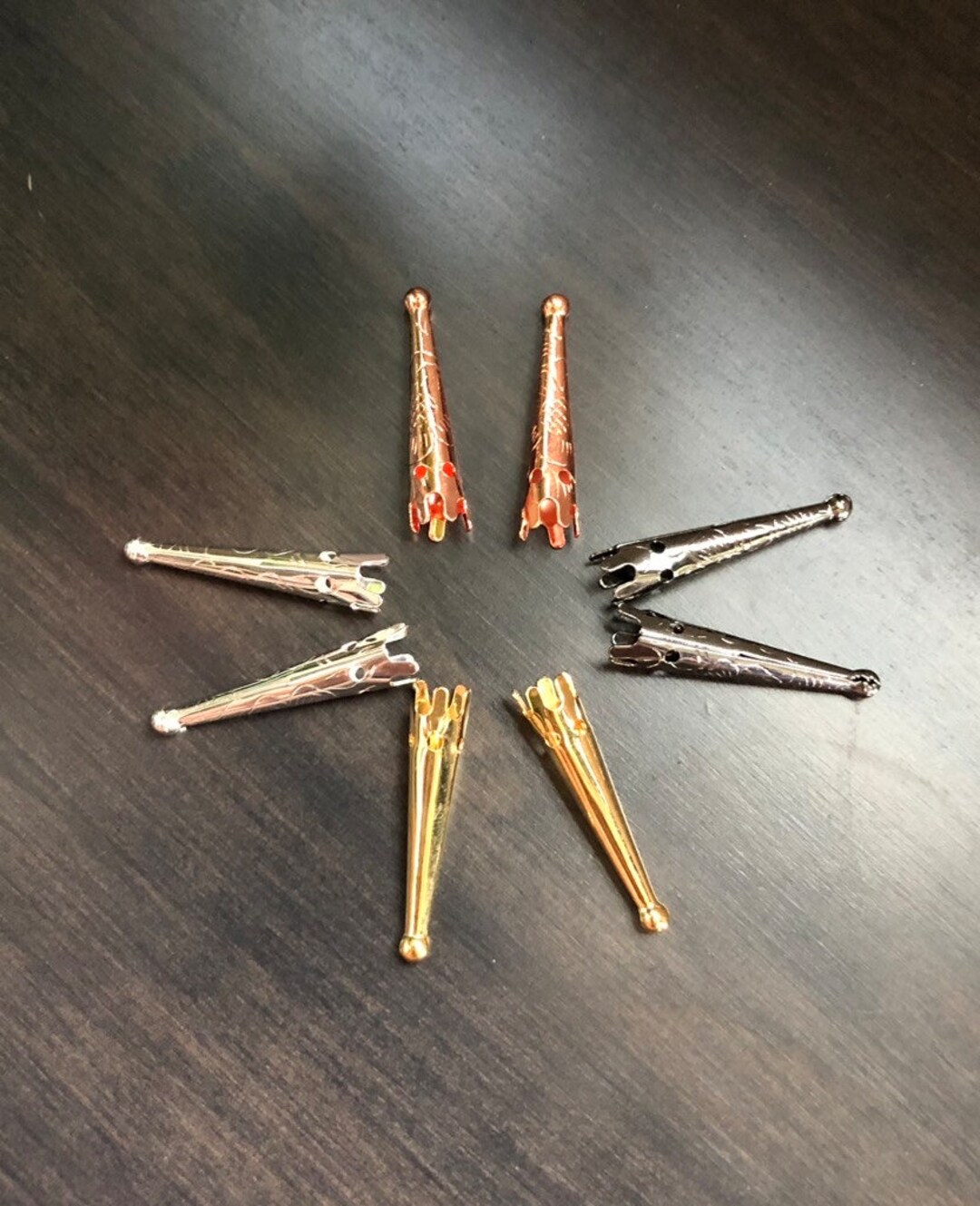 Bolo Tips, Gold, Silver, Copper, 33x7mm Plated Steel Tips for DIY Bolo ...