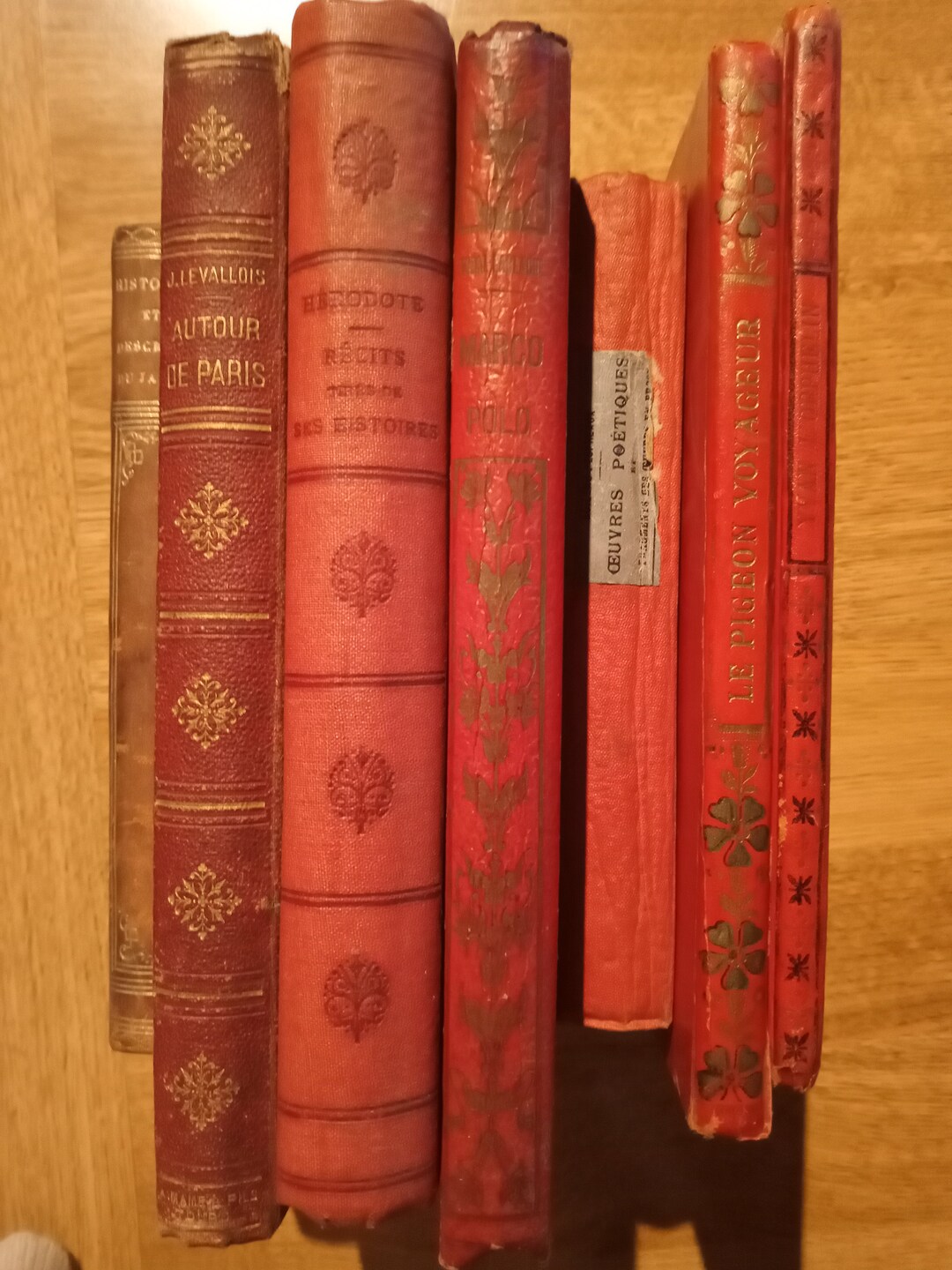 Eight Antique Red Books - Etsy