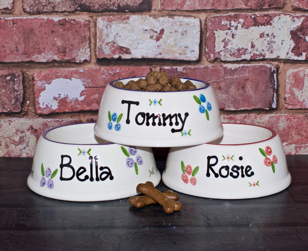 Medium Slanted Dog Bowl, Dog Bowl, Dog Food Bowl, Custom Dog Bowl, Dog ...