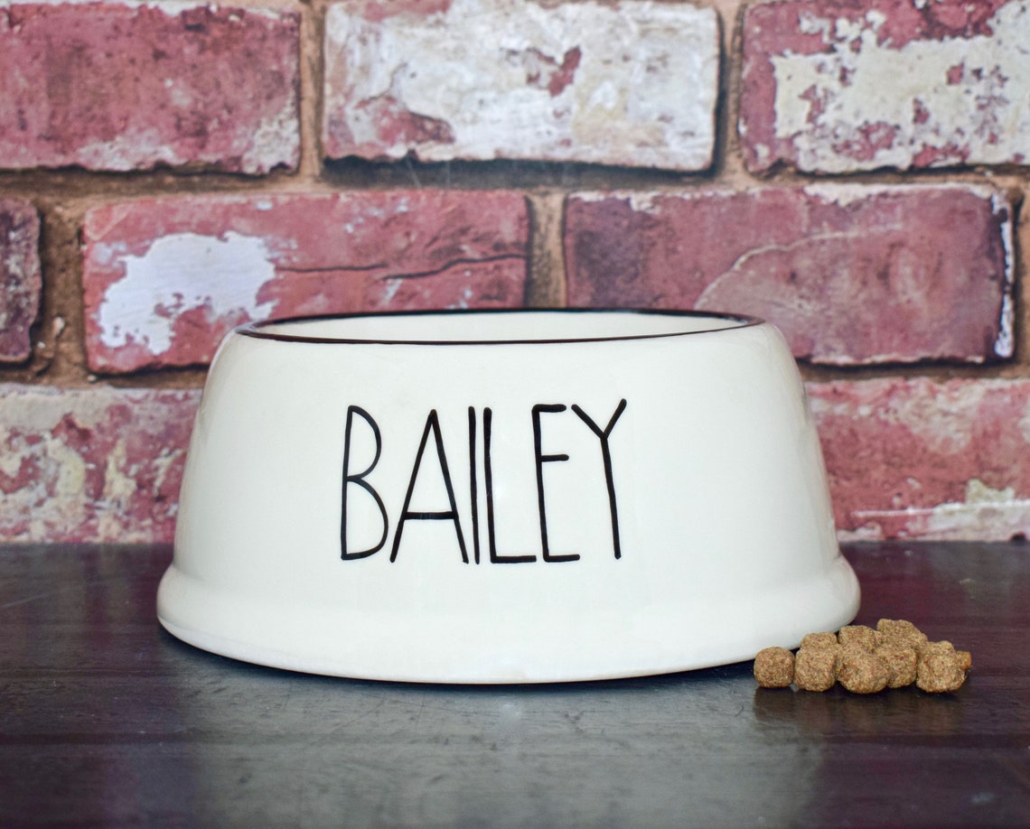 Medium Slanted Dog Bowl, Custom Dog Bowl, Dog Bowl, Personalised Dog ...