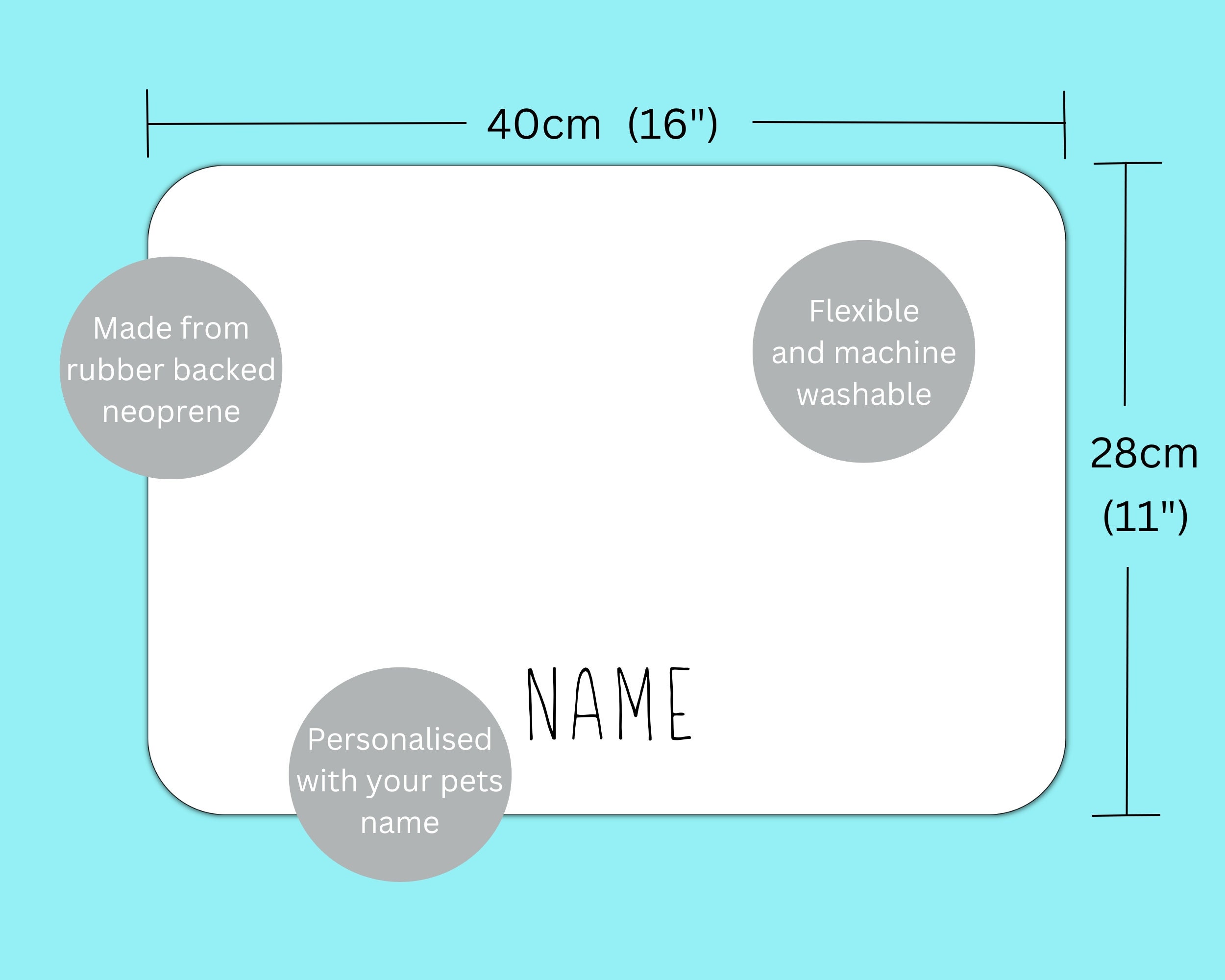 Personalised Dog Mat, Dog Bowl Mat, Personalised Pet Bowl Mat ...