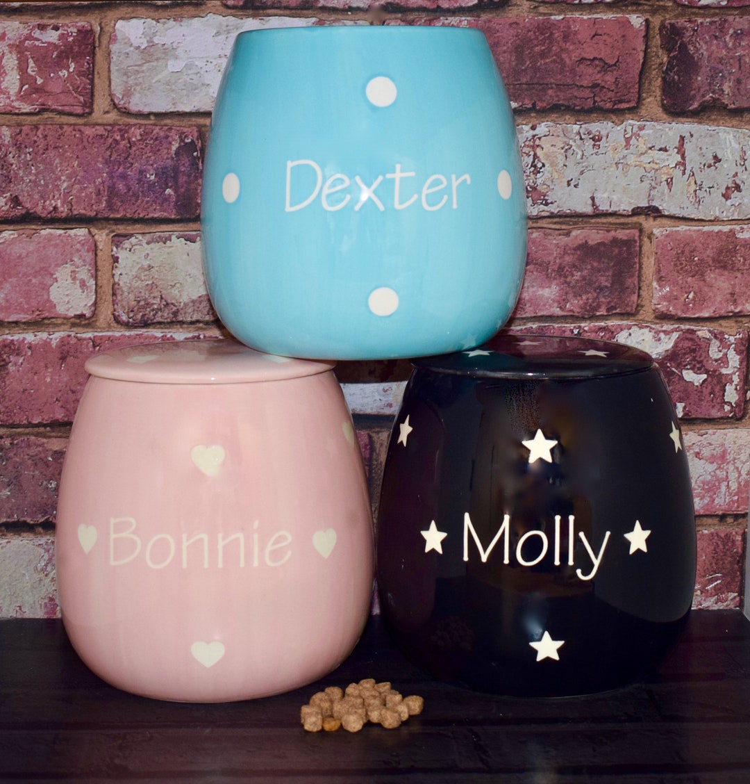 Large Personalised Dog Treat Jar, Ceramic Dog Jar, Dog Canister, Dog ...