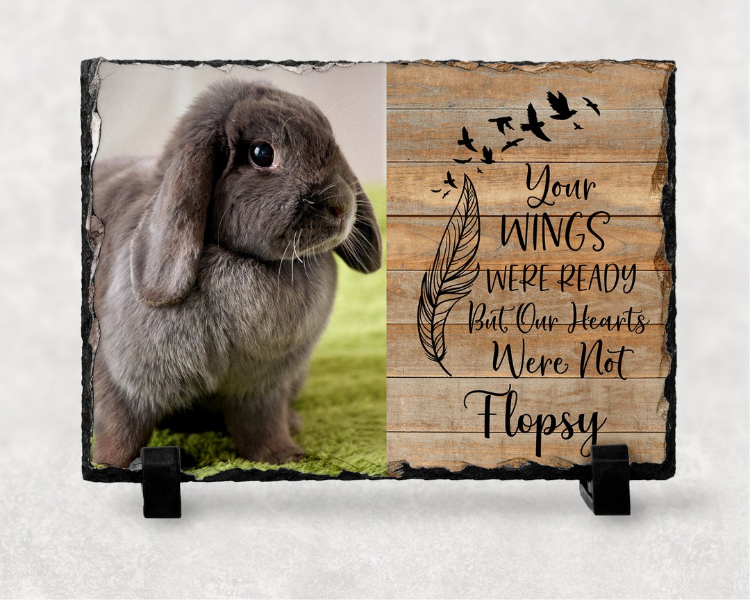 Rabbit Memorial Slate, Hamster Memorial Frame Slate, Pet Memorial Gift ...