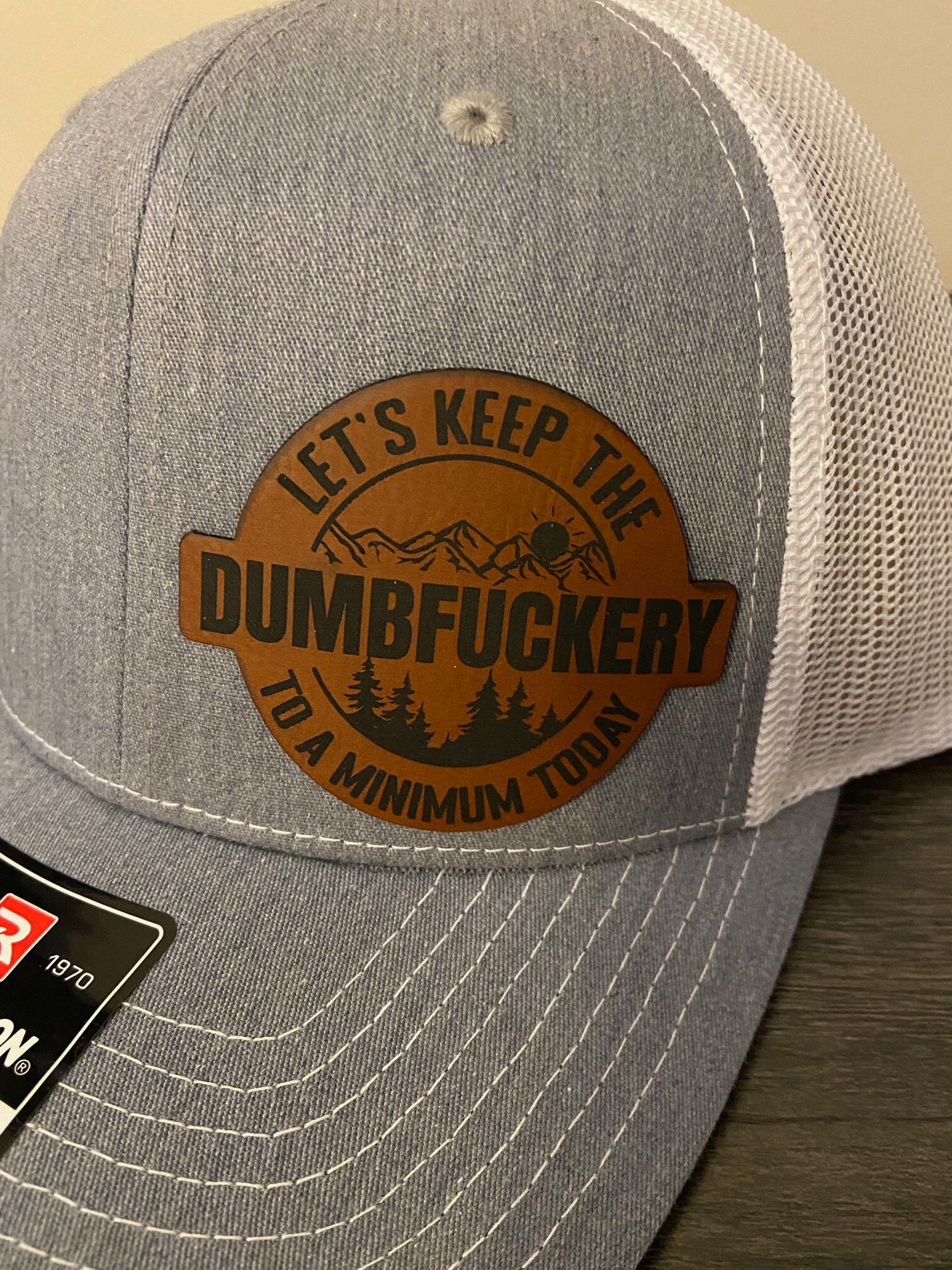 Dumb Fuckery Leather Patch Trucker Hat Richardson 112 - Etsy