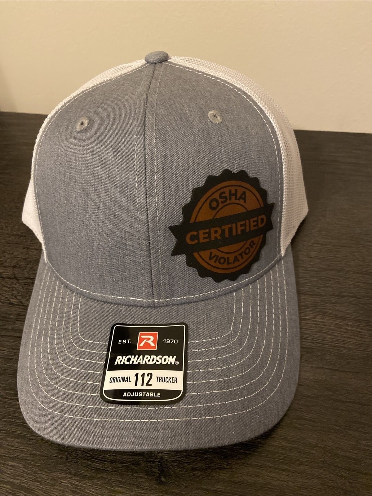 Osha Certified Violator Leather Patch Trucker Hat Richardson 112 - Etsy