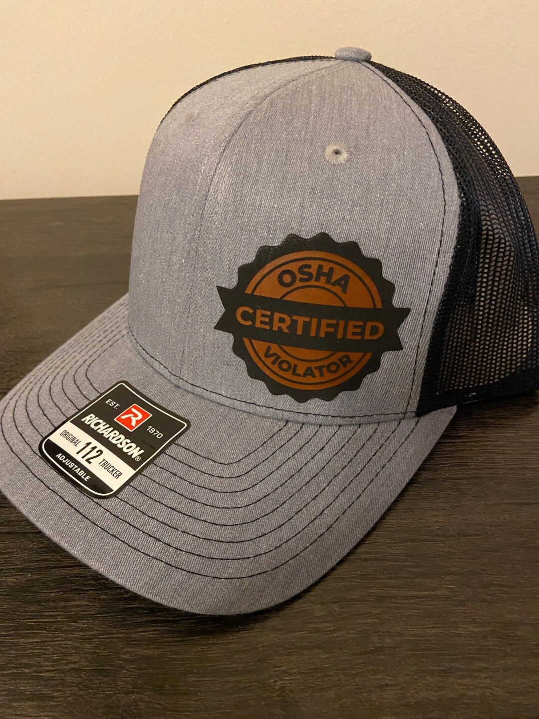 Osha Certified Violator Leather Patch Trucker Hat Richardson 112 - Etsy