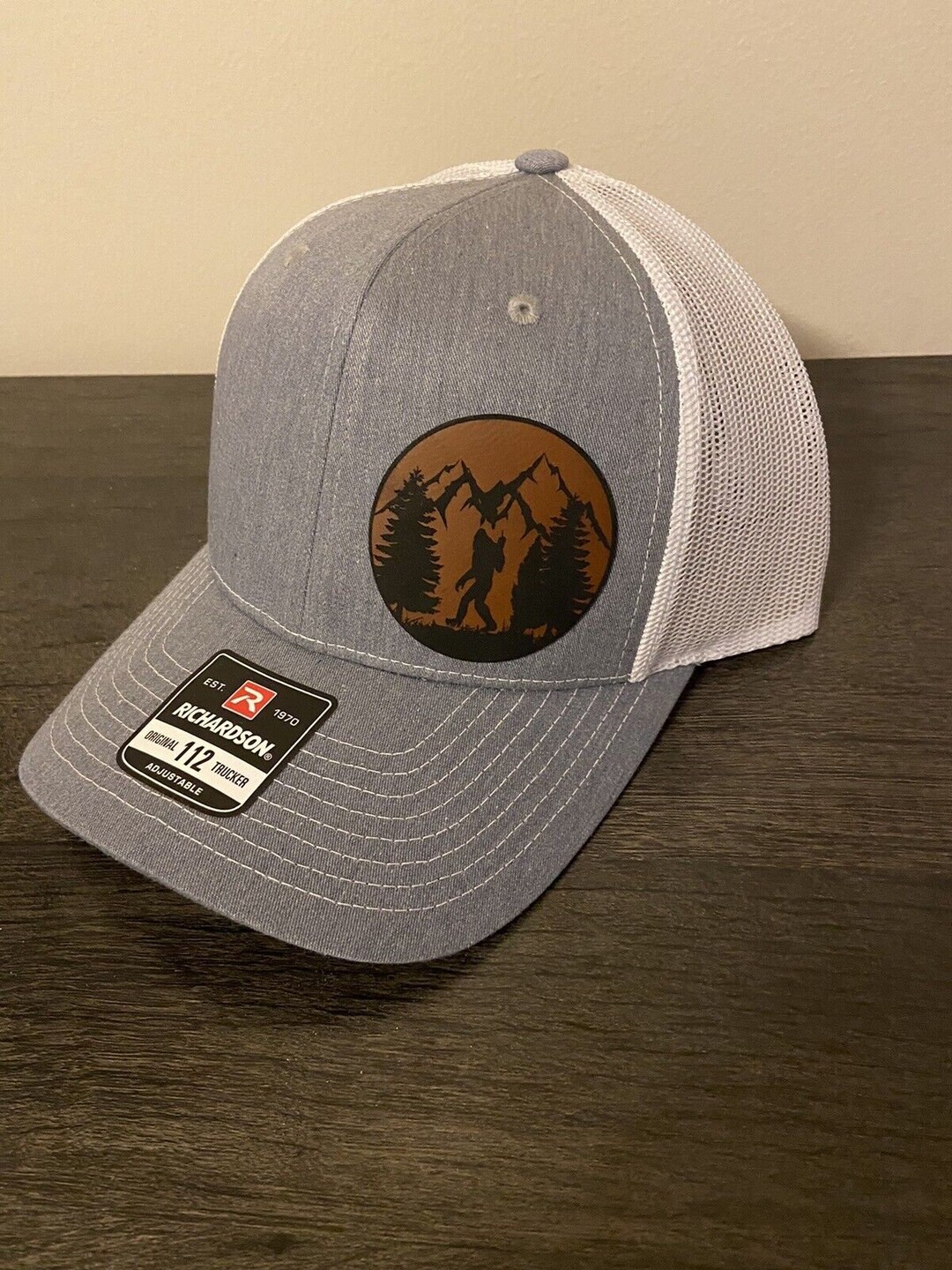 Bigfoot Middle Finger Trucker Hat Leather Patch - Etsy