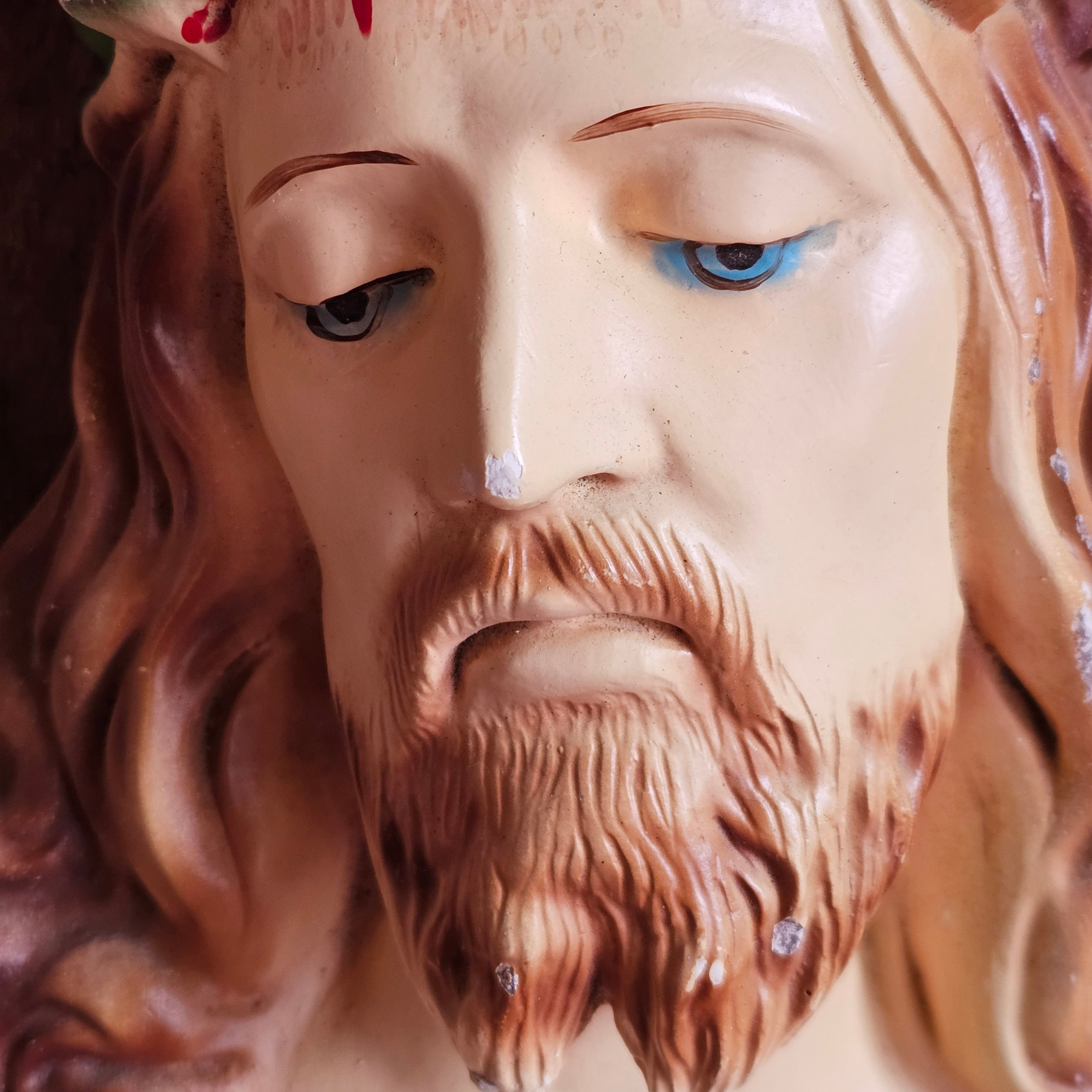 Vintage Plaster Face of Jesus 3D Chalkware Wall Plaque LARGE - Etsy