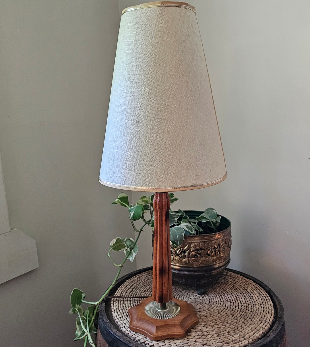 Mid Century Modern Table Lamp Vintage MCM Lamp, Wooden Table Lamp - Etsy