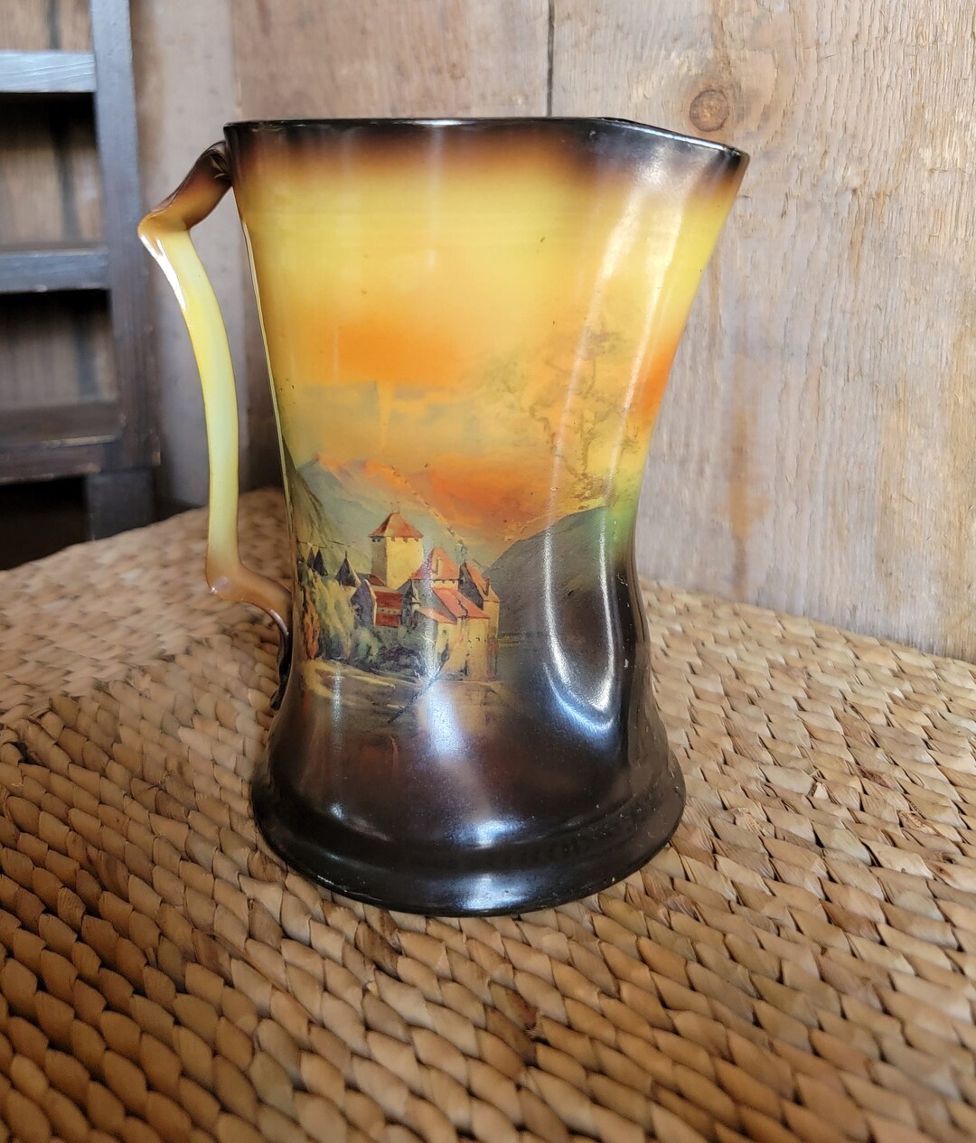 Royal Bayreuth Bavaria 1794 Water Pitcher Mountain Village Scenery ...