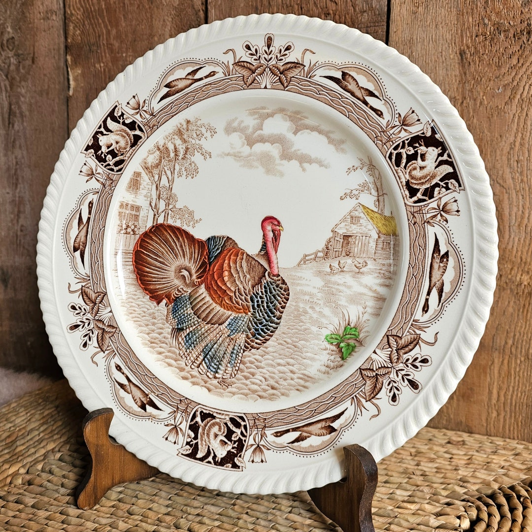 Vintage Johnson Brothers Barnyard King Pattern Turkey Dinner Plate - Etsy