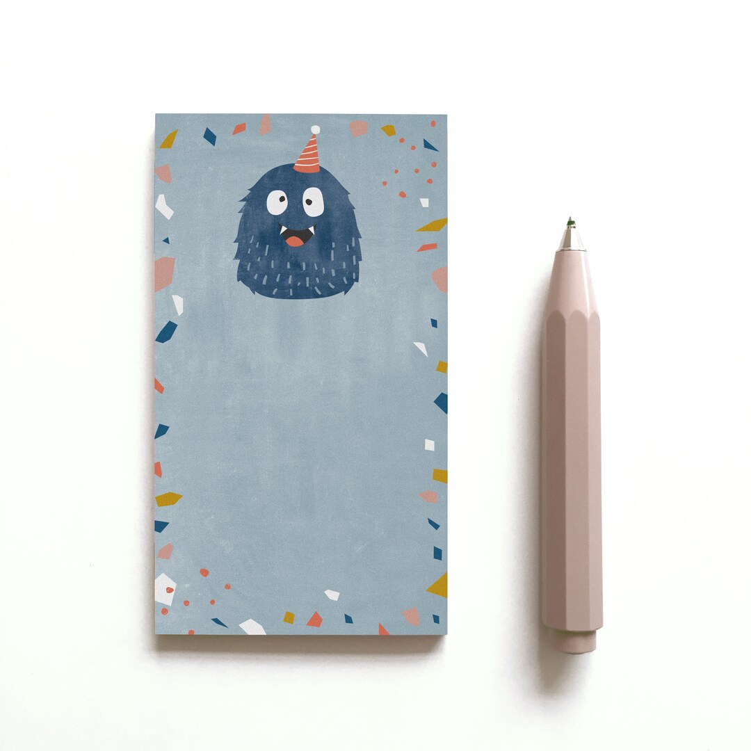 Notepad Small monster Blue / 7 X 12.5 Cm - Etsy