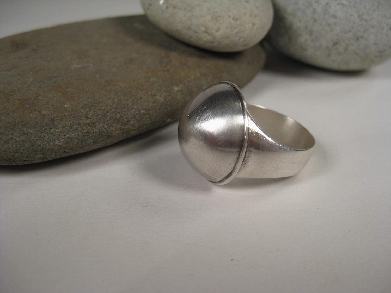 Silver Dome Ring Sterling Silver Statement Ring Handmade in - Etsy