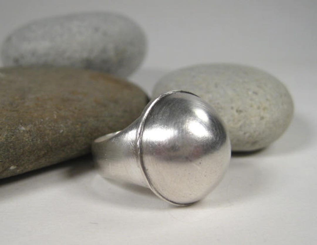 Silver Dome Ring, Sterling Silver Statement Ring, Handmade in Maine - Etsy
