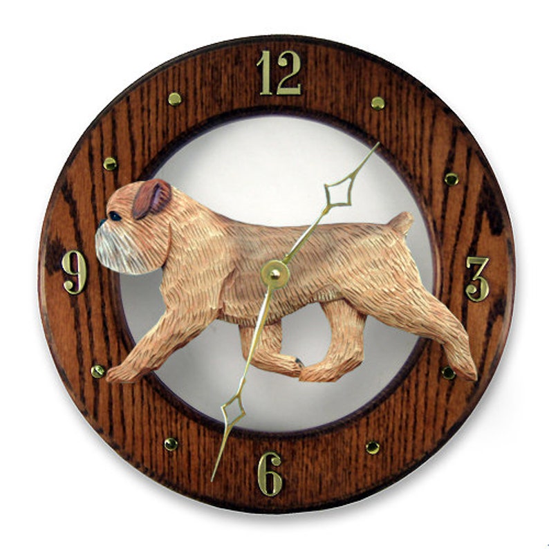 Brussels Griffon Solid Oak Wall Clocks - Etsy