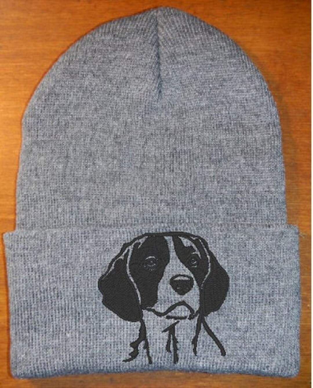 Beagle Embroidered Knit Hat - Etsy