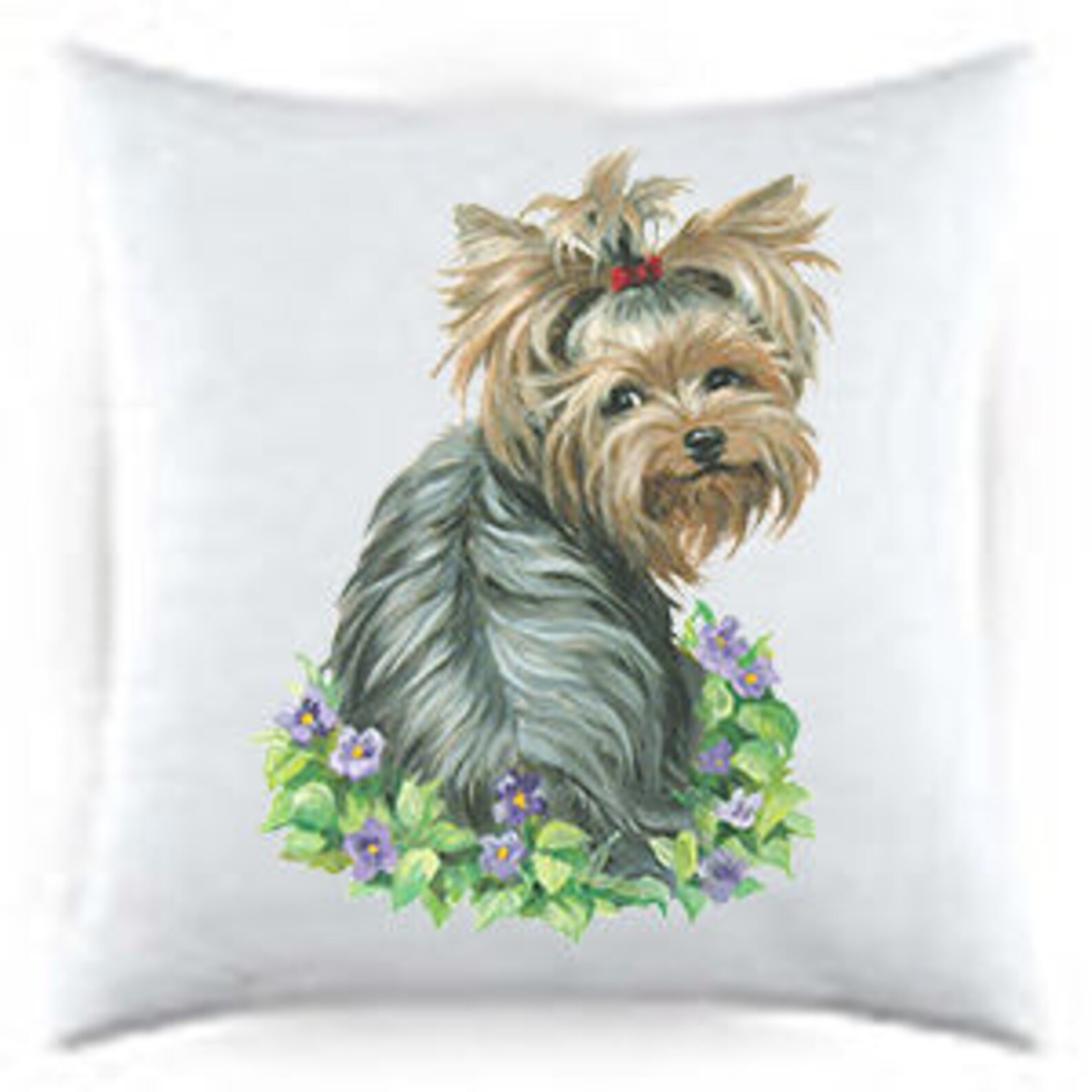 Yorkie Satin Throw Pillows | Etsy