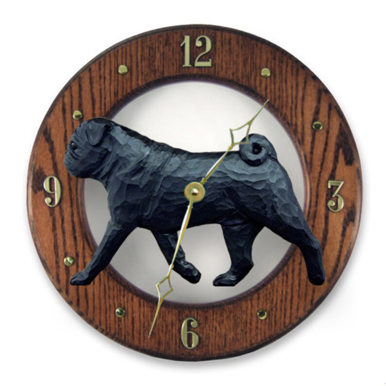 Pug Solid Oak Wall Clocks | Etsy