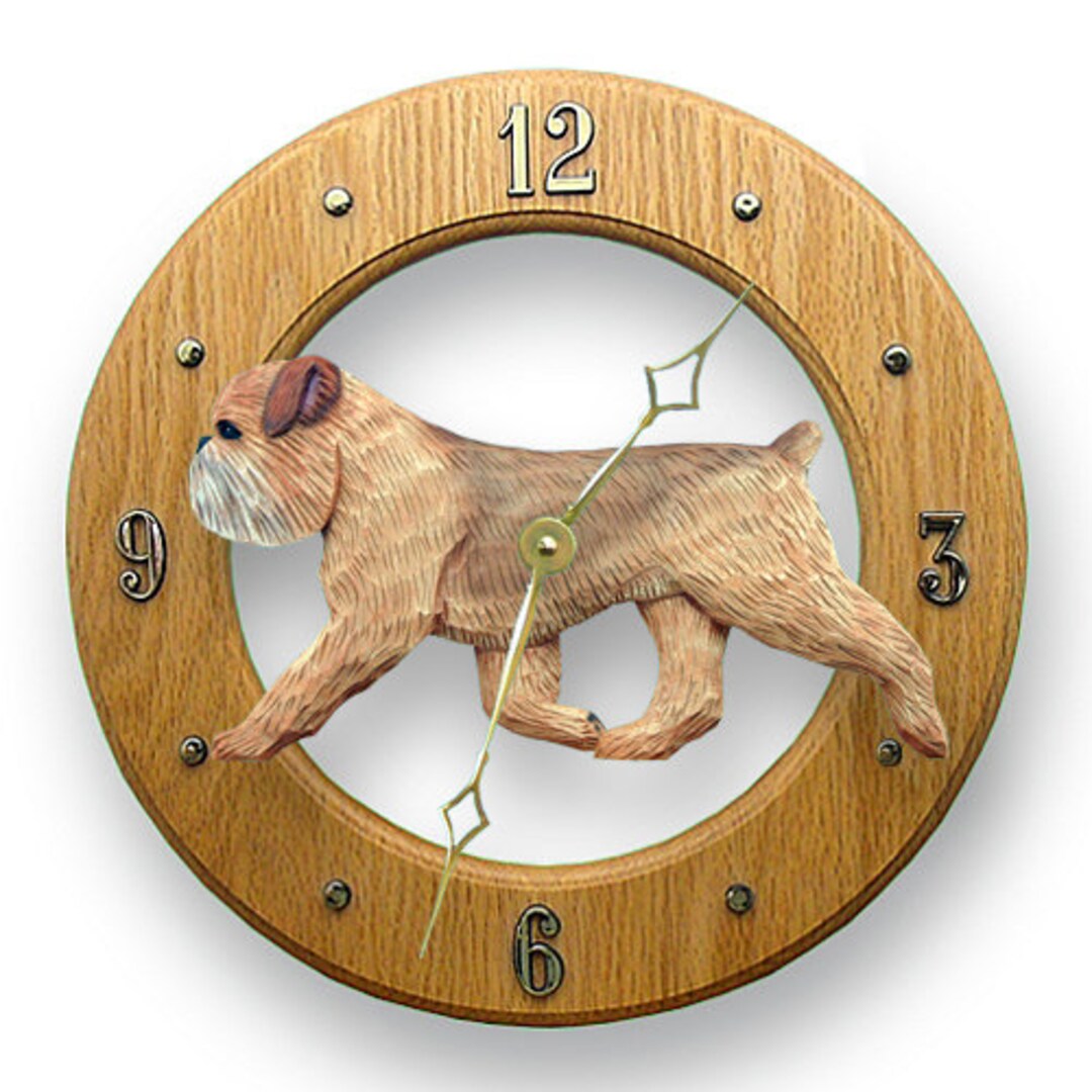 Brussels Griffon Solid Oak Wall Clocks - Etsy
