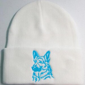 German Shepherd Embroidered Knit Hat - Etsy