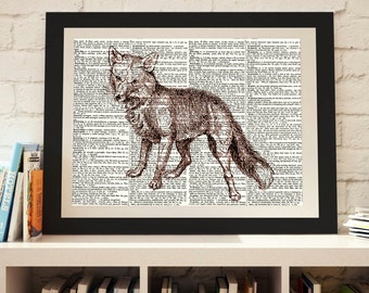 Fox print fox illustration vintage fox dictionary prints | Etsy