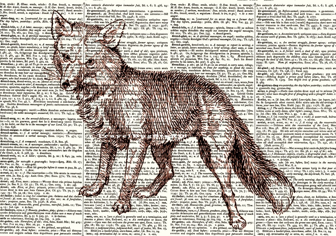 Fox Print, Fox Illustration, Vintage Fox, Dictionary Prints, Animal ...