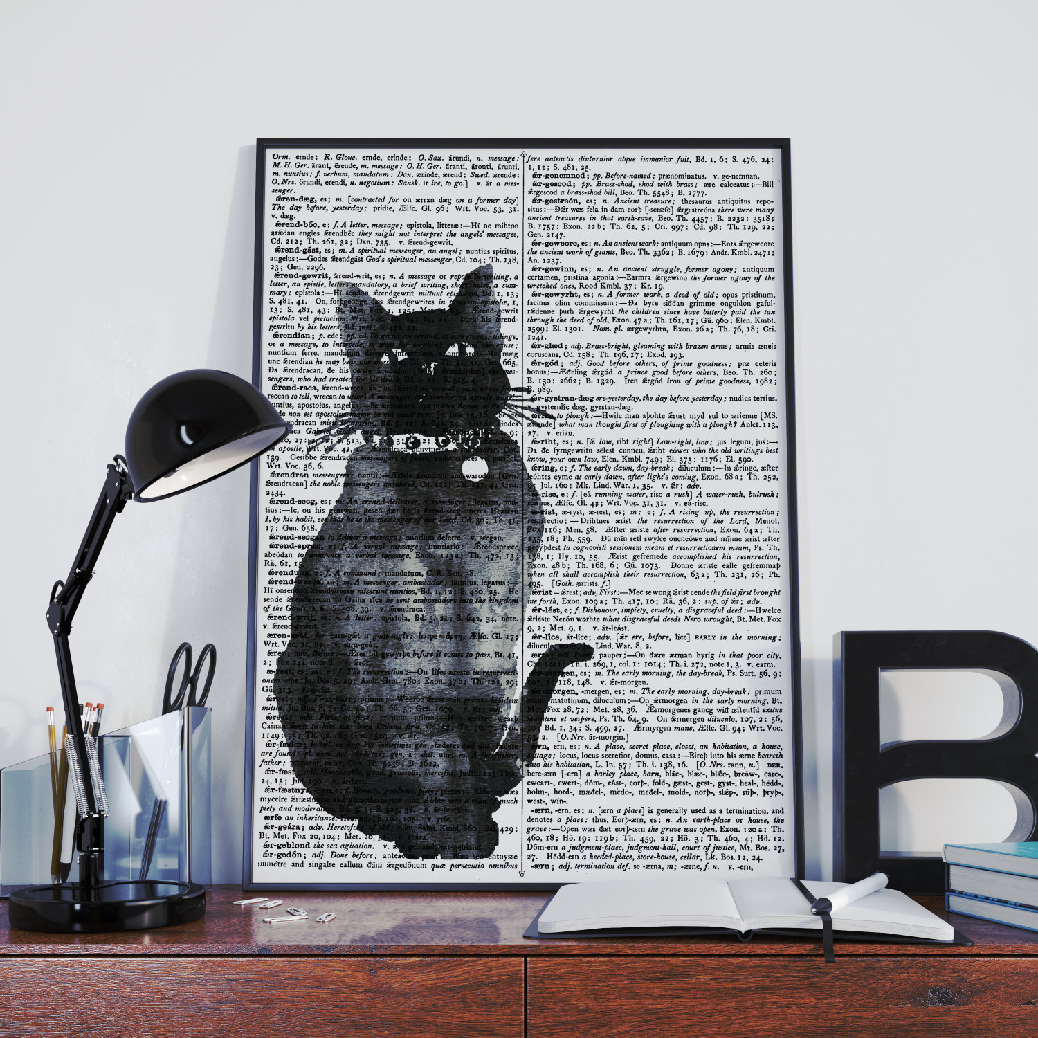 Cat Print, Black Cat Dictionary Print, Black Cat Wall Art - Etsy
