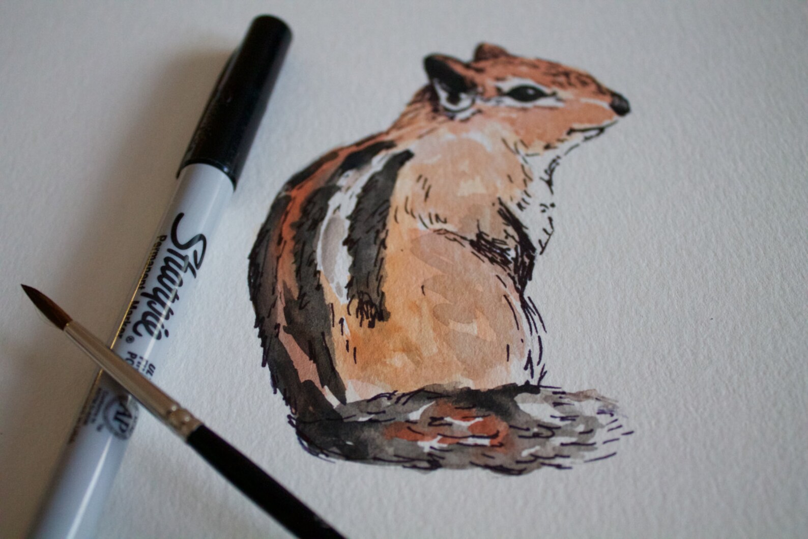 Watercolor Chipmunk Chipmunk Print Spring Wall Art Animal - Etsy Sweden