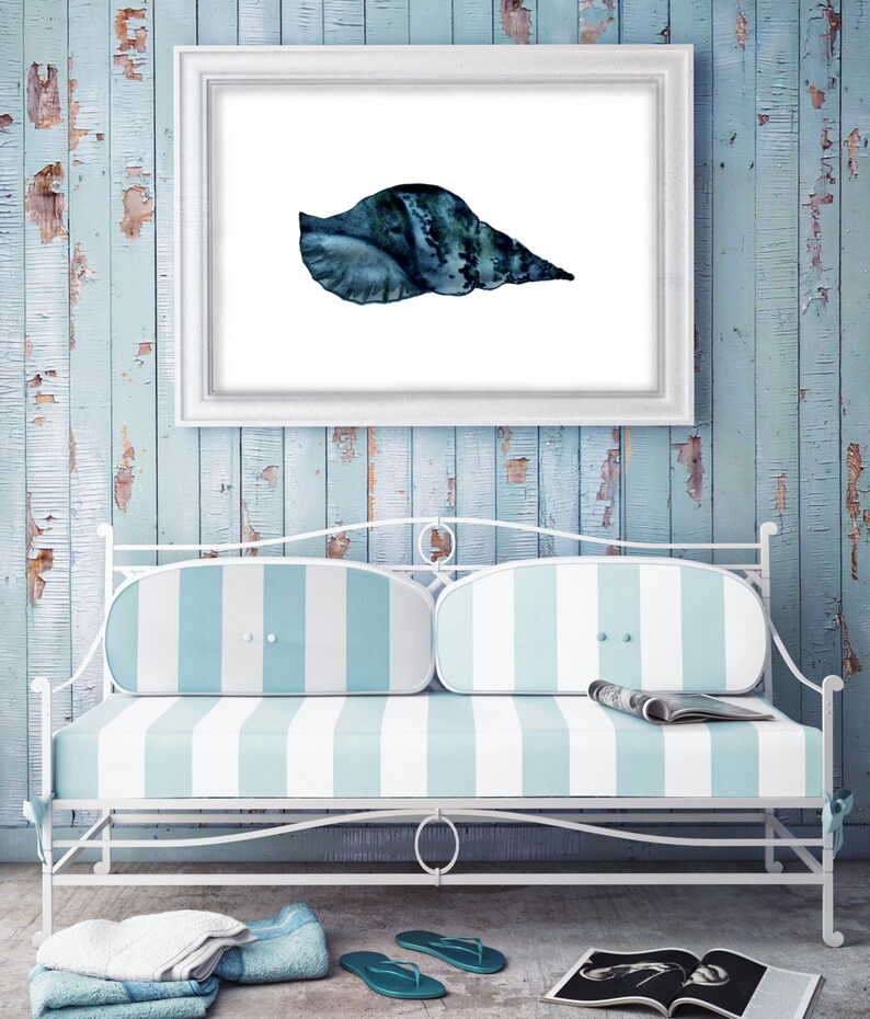 Blue Seashell, Blue Shell, Nautical Home Decor - Etsy