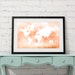 Watercolor World Map, Peach World Map, Pink World Map, Map Poster - Etsy