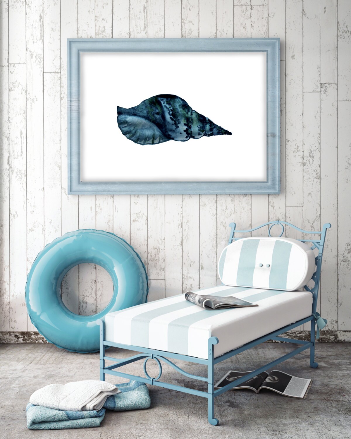 Blue Seashell, Blue Shell, Nautical Home Decor - Etsy