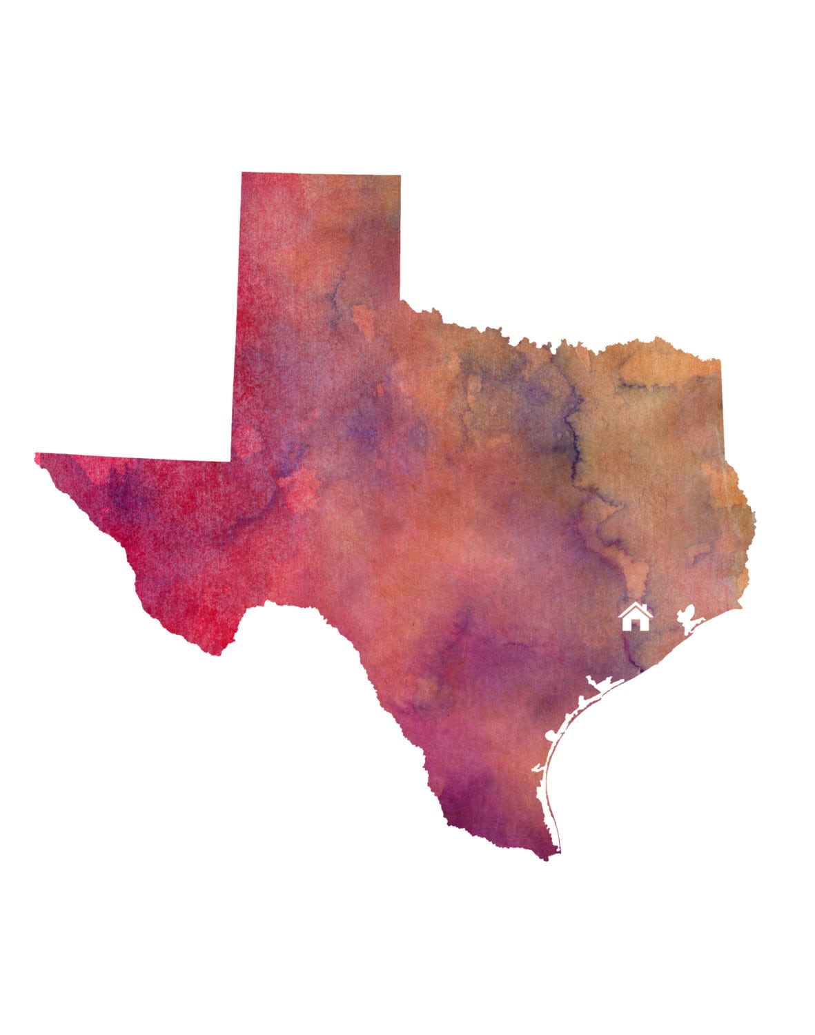 Texas Wall Art Personalized Texas Poster Texas State Print - Etsy