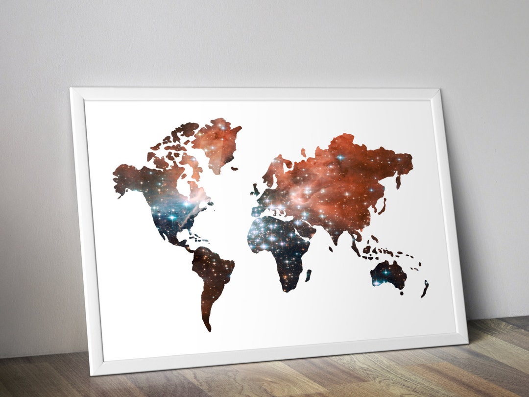 Nebula Map, Galaxy World Map, Space World Map, World Map Wall Art - Etsy