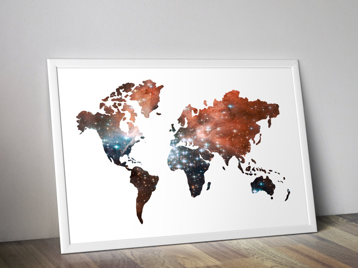 Nebula Map, Galaxy World Map, Space World Map, World Map Wall Art - Etsy