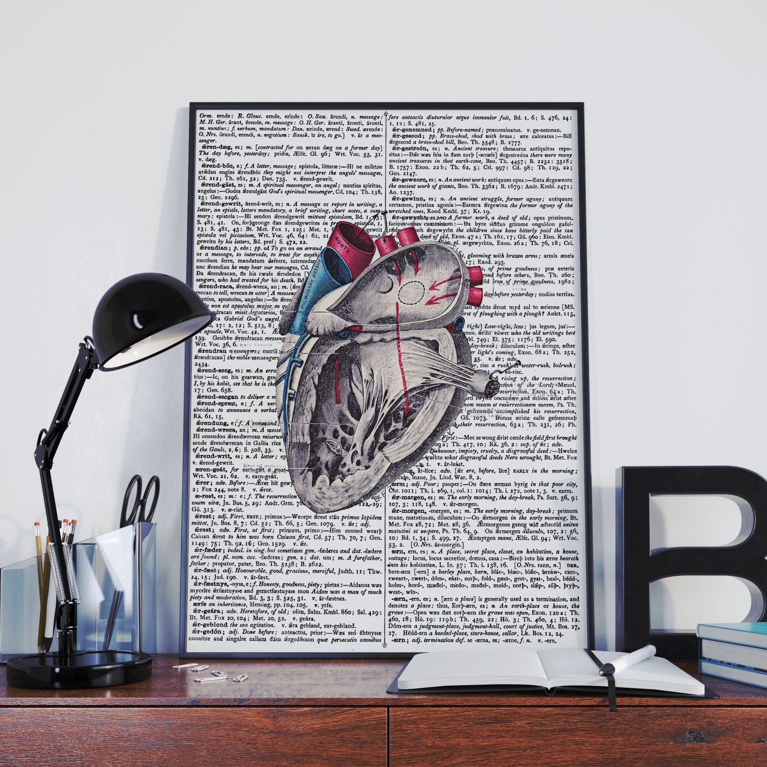 Heart Illustration / Heart Print / Anatomy Print / Valentines Day Gift ...