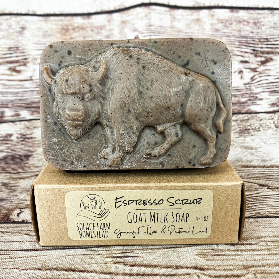 Jabón de leche de cabra espresso con sebo alimentado con pasto y ...