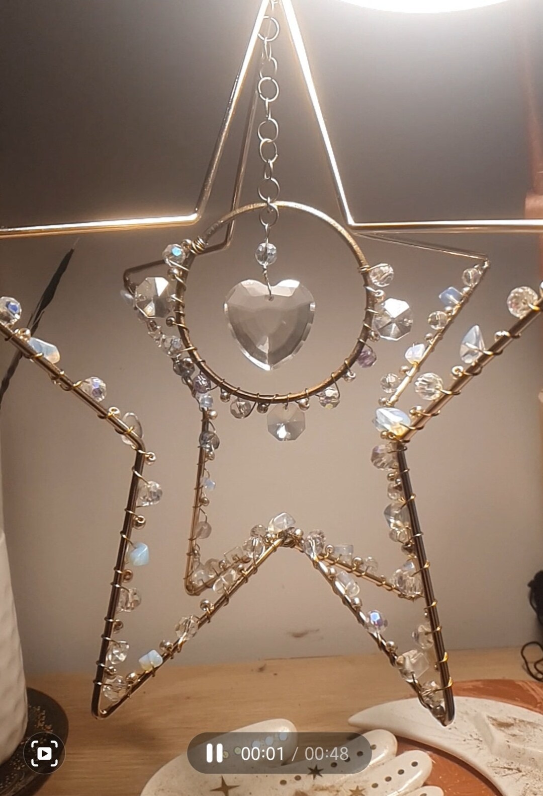 3D Sun Catcher, limited Edition Prisms, Gemstones, Crystals Star Shaped ...