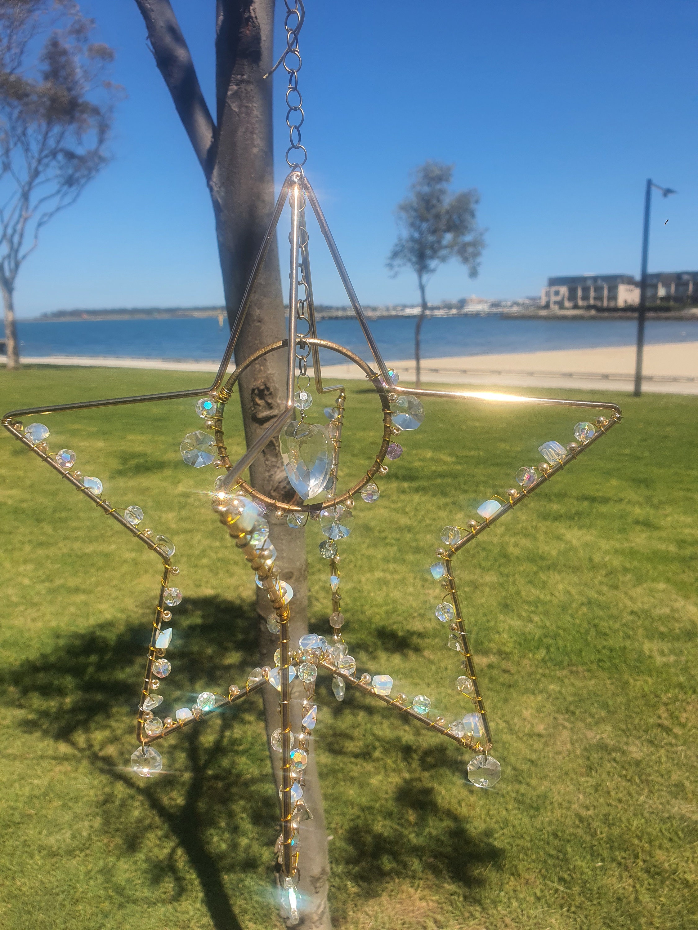 3D Sun Catcher, limited Edition Prisms, Gemstones, Crystals Star Shaped ...