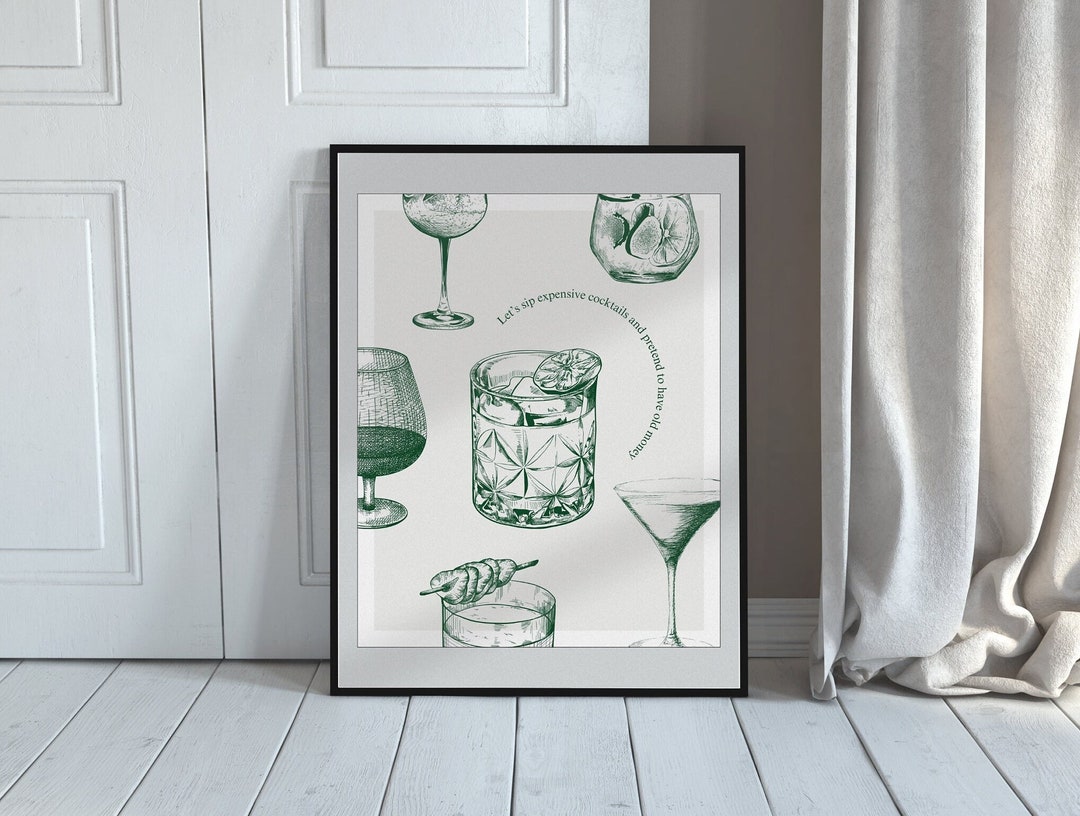Cocktails & Old Money - Poster Print Digital PDF Digital Download ...