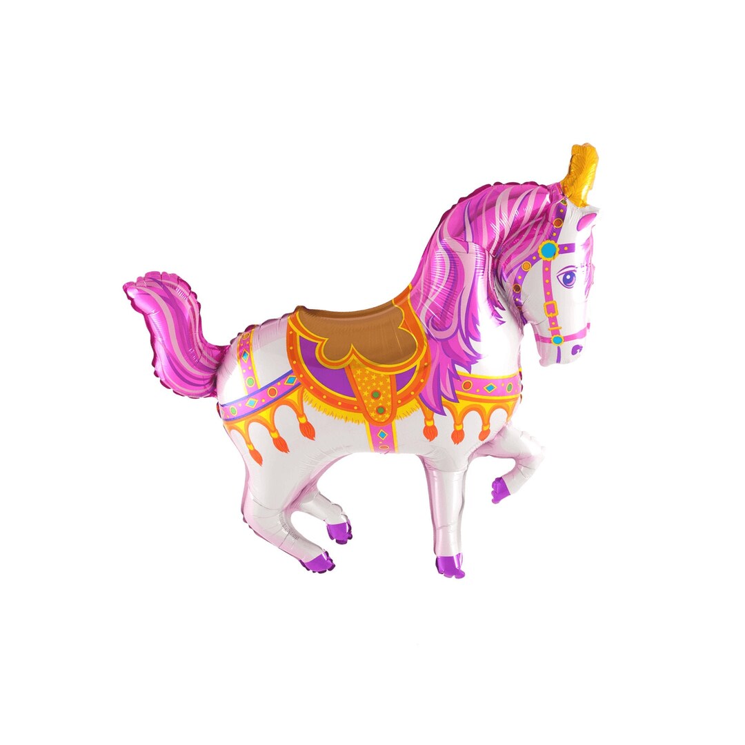 35" Carousel Horse Balloon, Jumbo Circus Animal Balloon Decoration ...