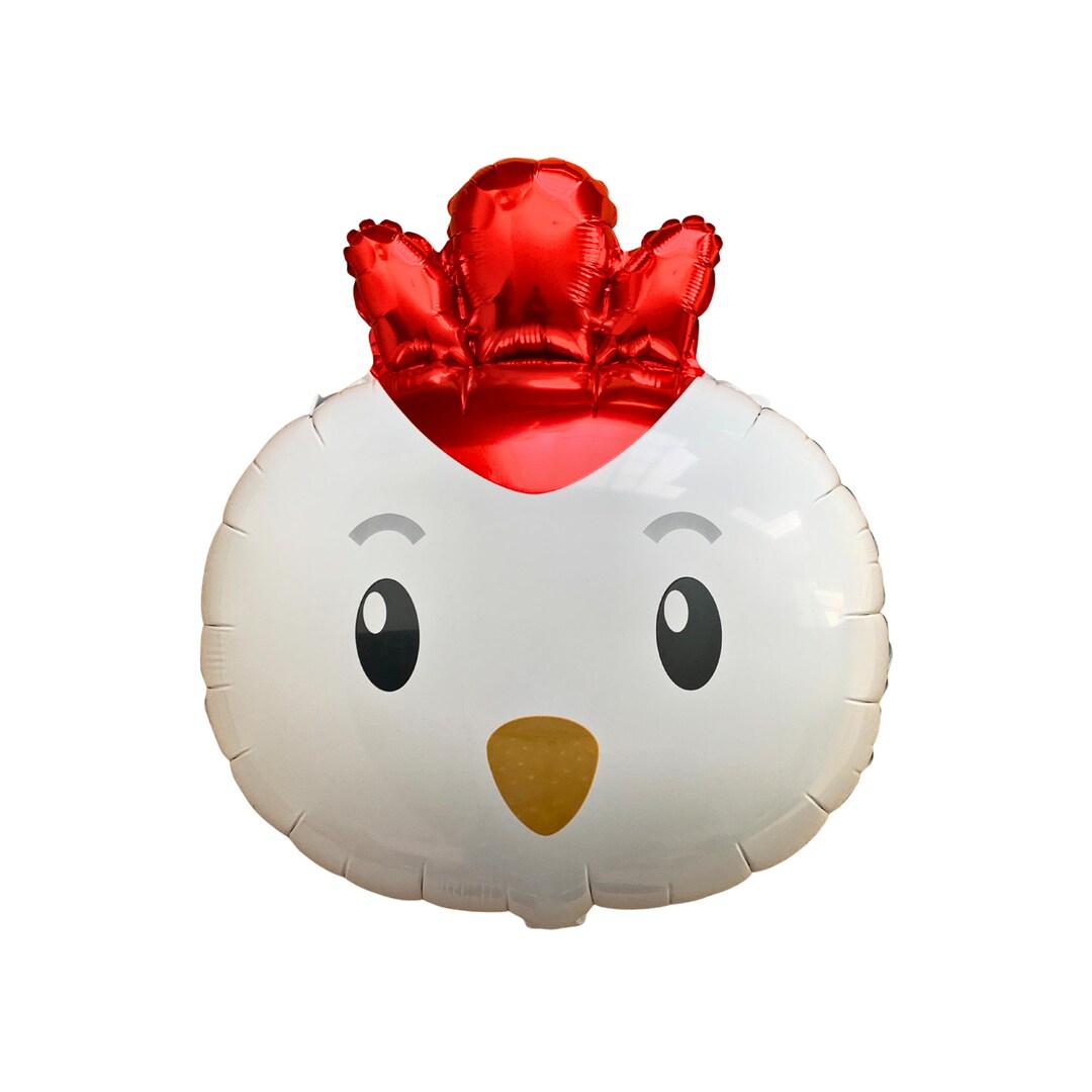 Cute White Chicken Head Balloon, Farm Animal Party Balloons, Farm ...
