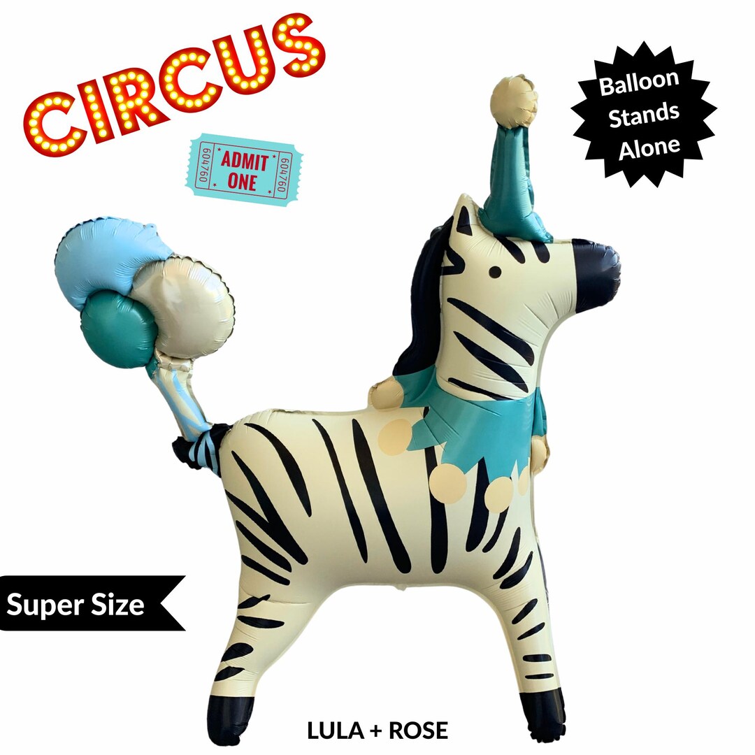 Jumbo Zebra Vintage Carnival Circus Carousel Birthday Decorations 1st ...