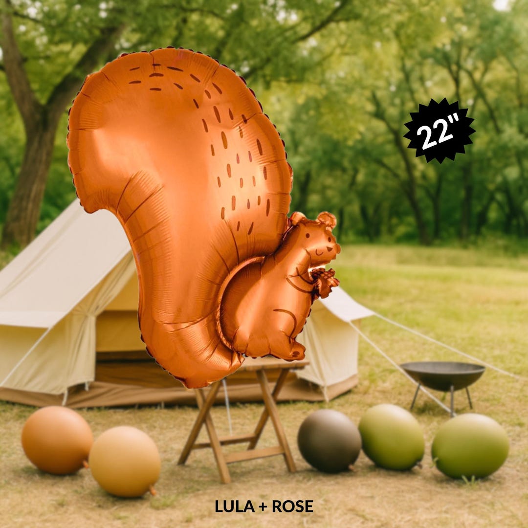 Large Squirrel Balloon Woodland Wild 1 Happy Birthday Party Animal ...
