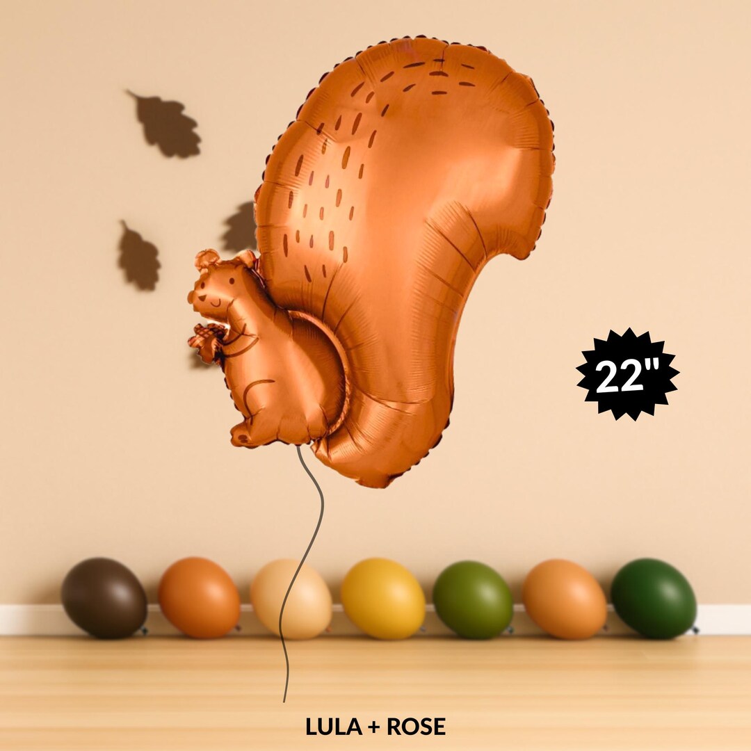 Wild One Squirrel Balloon Woodland Kids Camping Happy Birthday Party ...