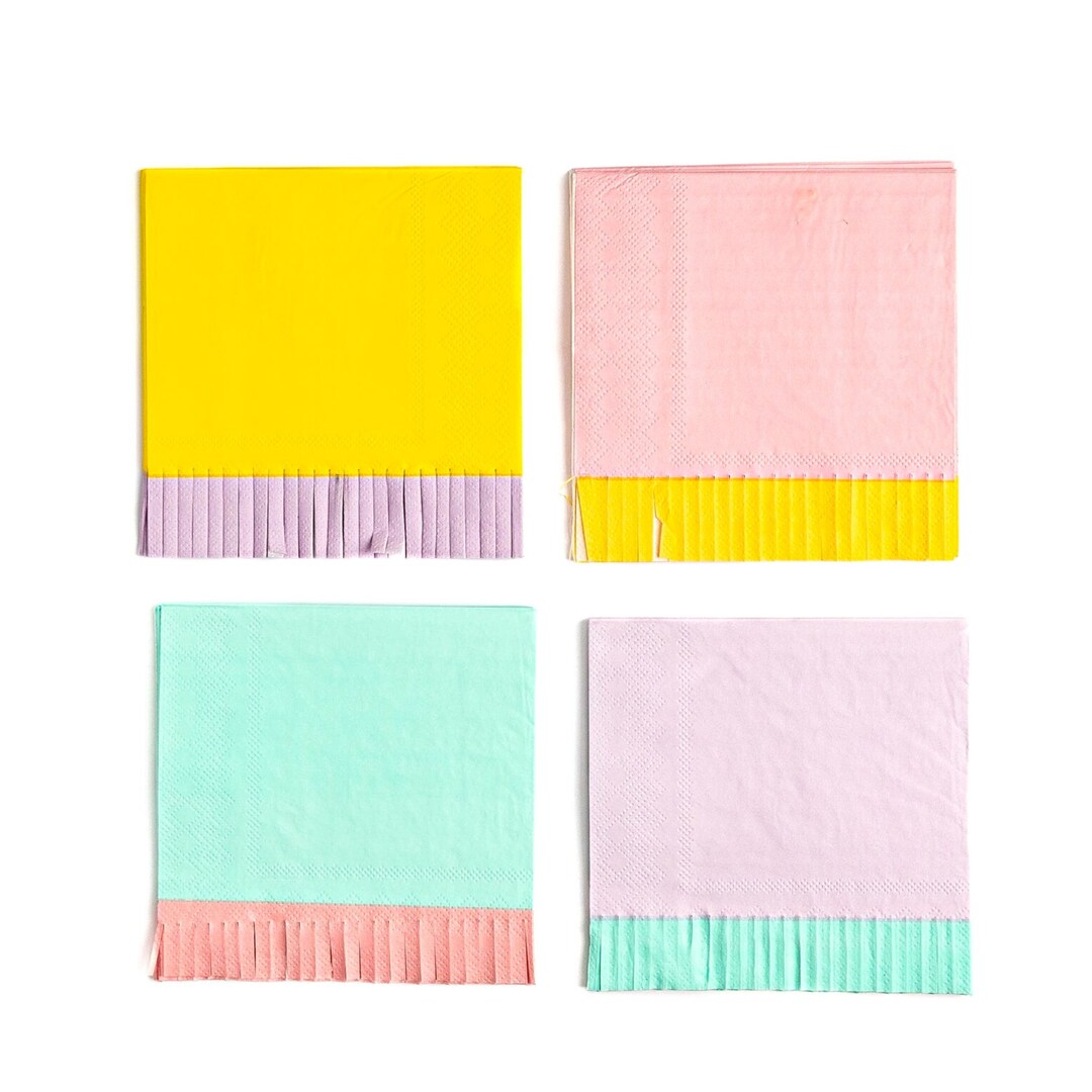 Fringed Napkins, Colorful Fiesta Napkins, Paper Party Napkins, Spring ...