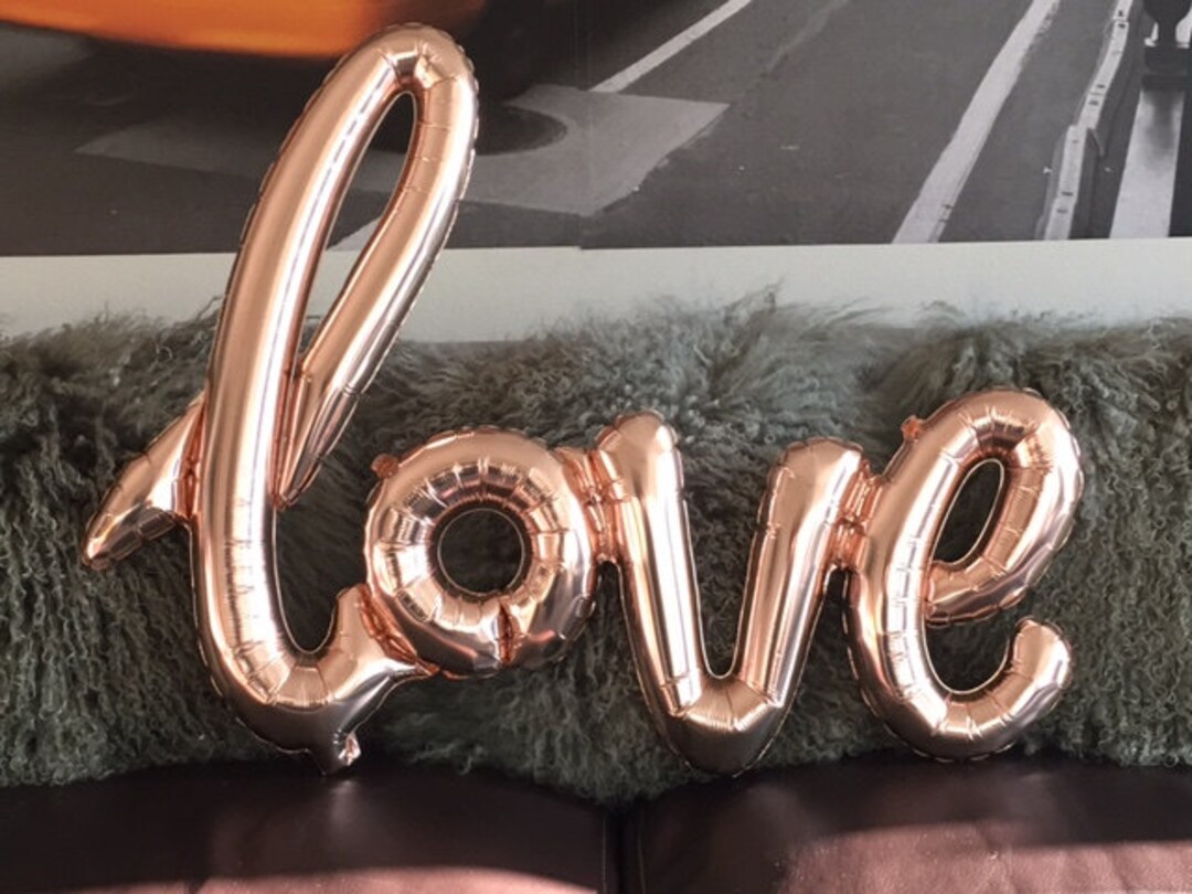 LOVE Script Balloon 40" Script Rose Gold Foil Balloon for Weddings - Etsy