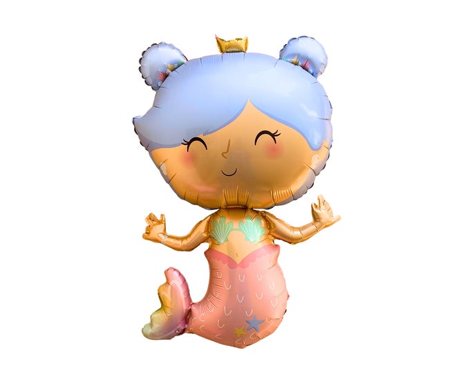 Giant Cute Mermaid Balloon, Mermaid Birthday Party Supplies, 1st ...