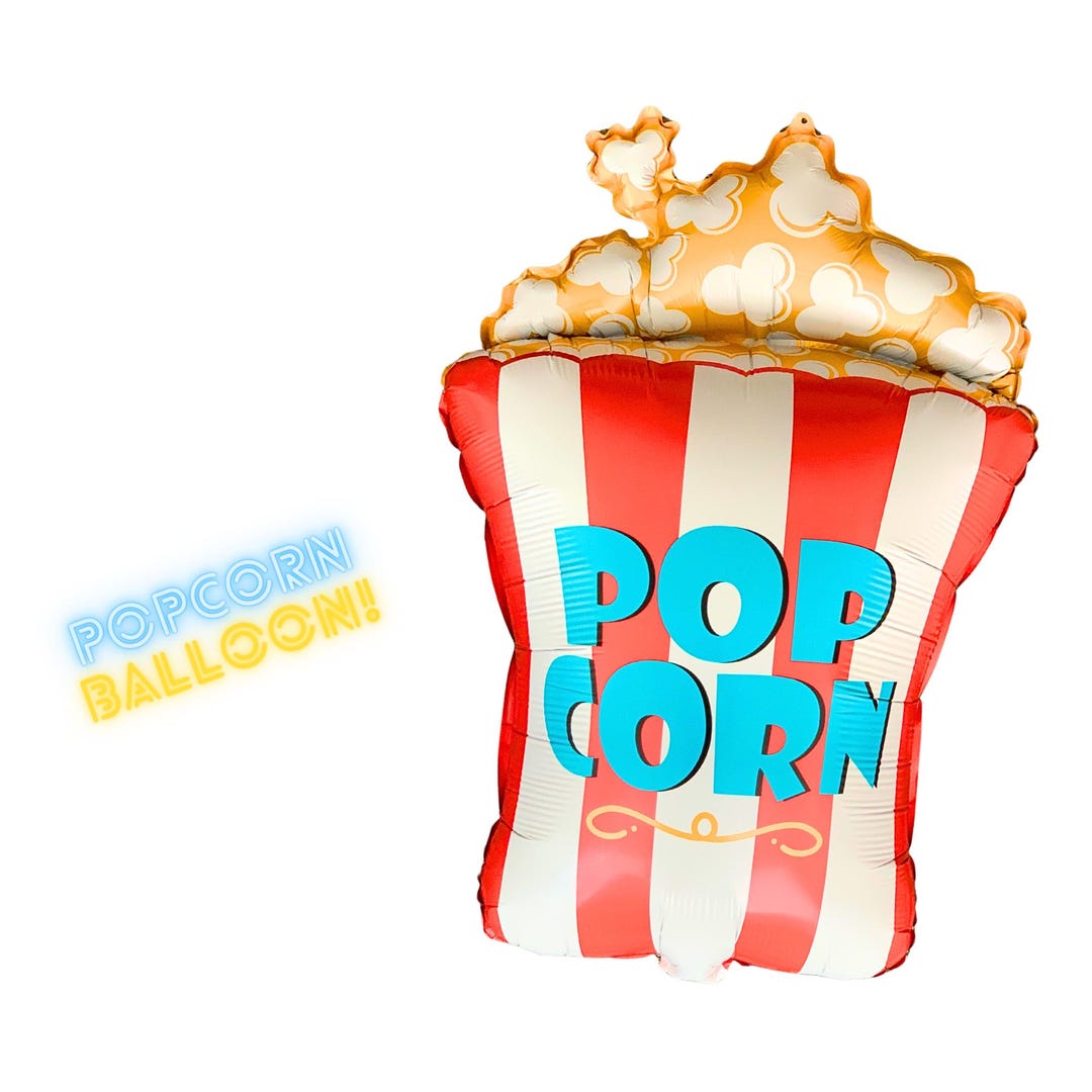 Jumbo Popcorn Balloon, Movie Night Balloon, Circus Birthday Decor, Food ...