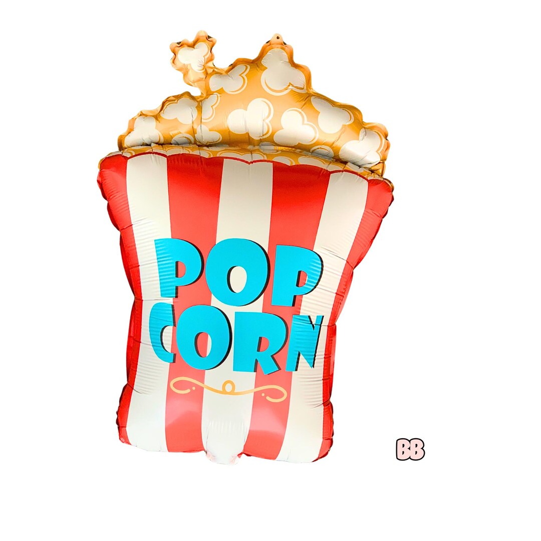 Vintage Popcorn Balloon, Movie Night Balloon, Circus Birthday Decor ...