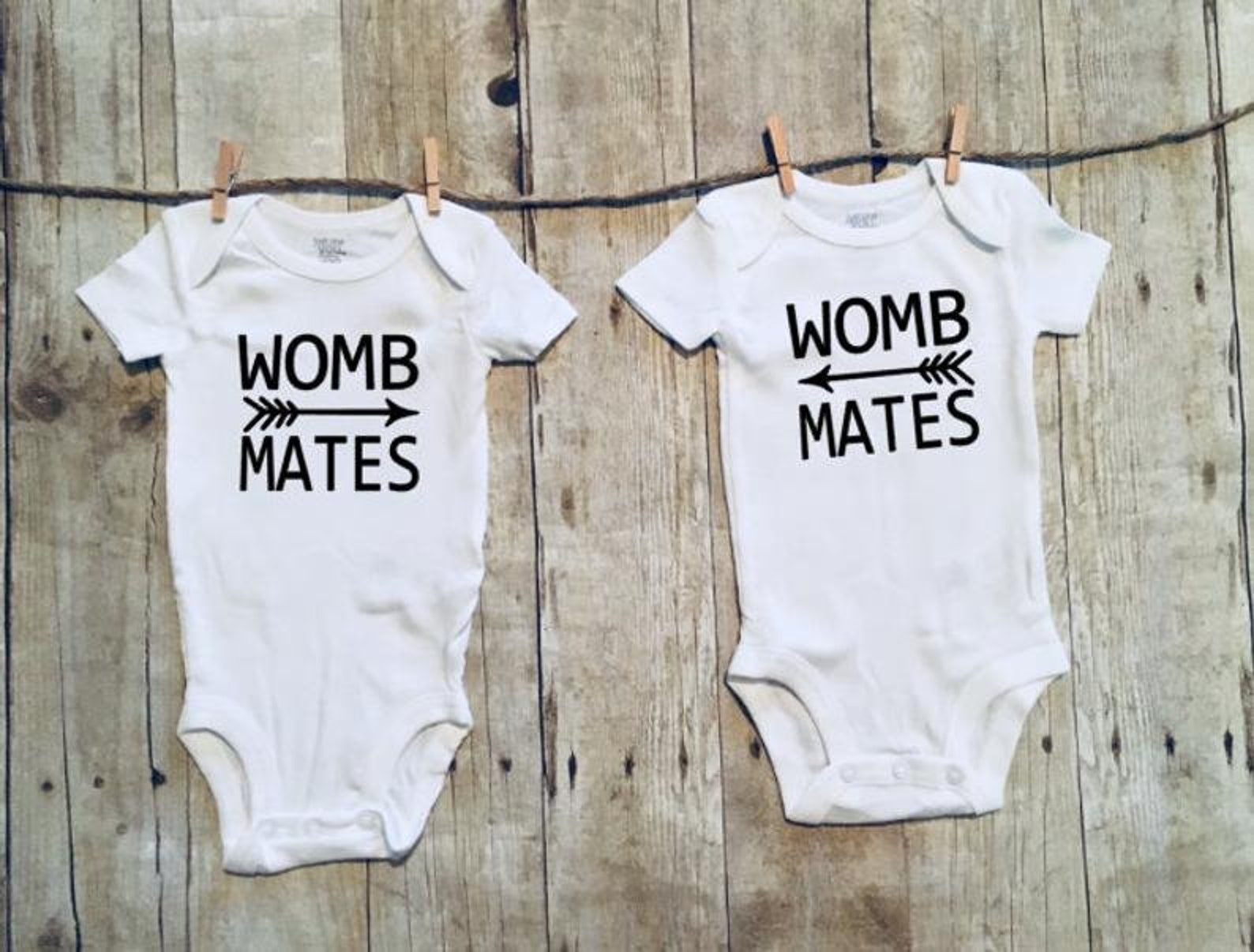 Womb Mates Bodysuits. Twin Outfit. Pregnancy Announcement. - Etsy